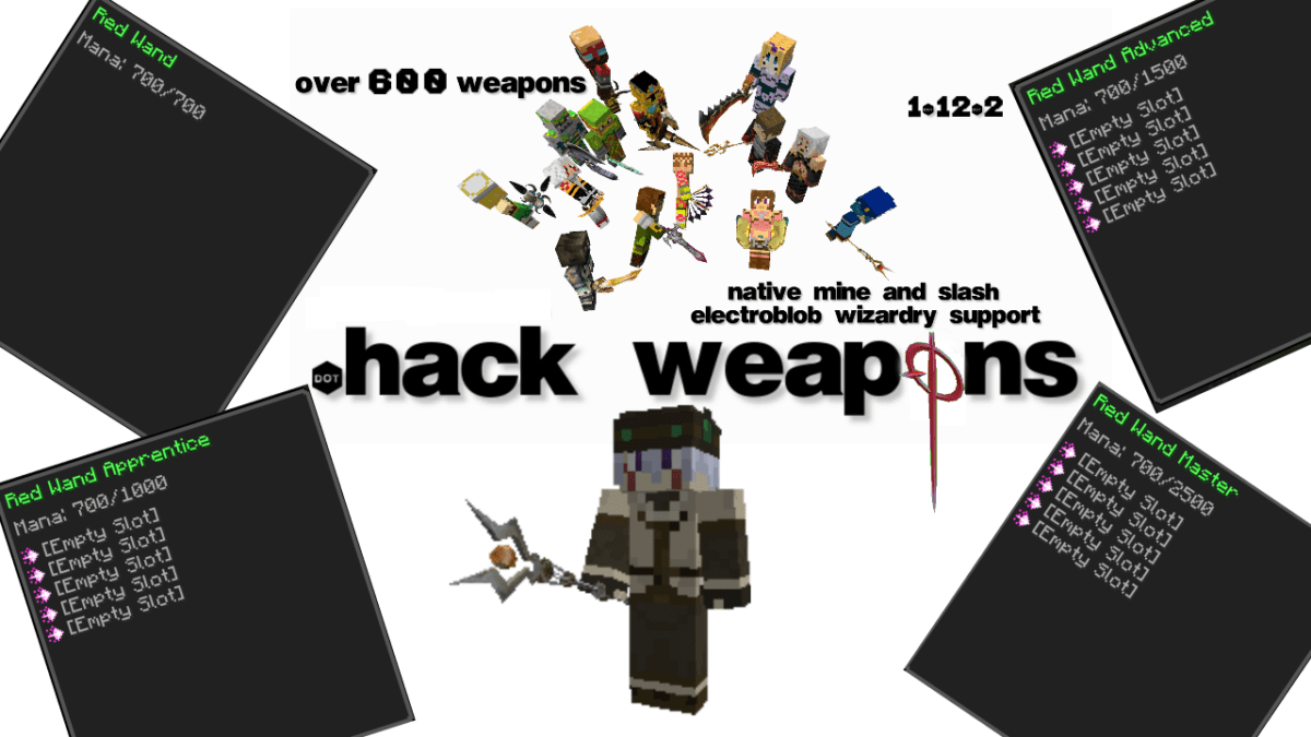 dotHack Weapons - 600 видов оружия с реалистичными моделями (1.12.2) • Моды для Minecraft