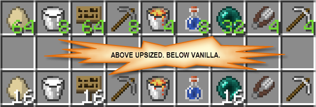 Upsizer - увеличение количества предметов в стеке (1.16.4, 1.16.3, 1.15 ...